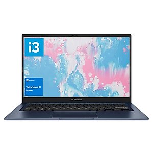 ASUS Vivobook 14" FHD Display Laptop, Intel i3-1215U Processor, 8GB RAM, 256GB PCIe SSD, Webcam, HDMI, Wi-Fi 6, Windows 11 Home, Blue