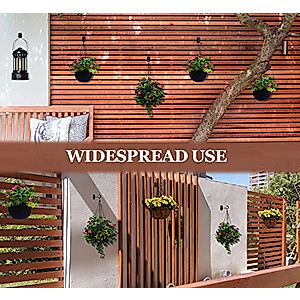 ASZUNE Plant Hook 6inch,Plant Hanger Shepherds Plant Bracket for Wall Hanging Wind Chimes Lanterns,Bird Feeder,Flower Basket,Home Decor Indoor & Outdoor 2 Pack Black