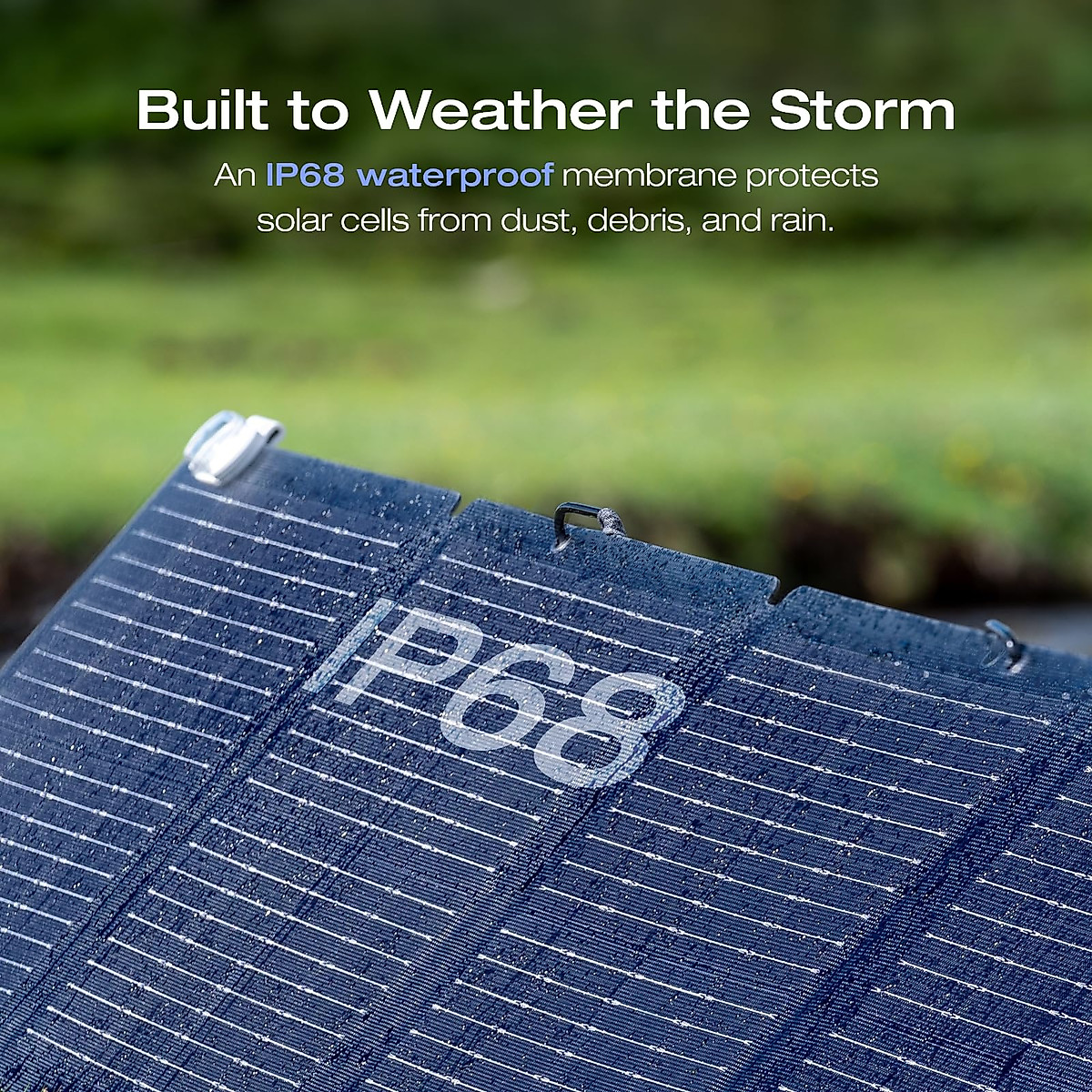 EF ECOFLOW 160 Watt Portable Solar Panel for Power Station, Foldable Solar Charger with Adjustable Kickstand, Waterproof IP68 for Outdoor Camping RV Off Grid System