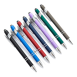 Stylus Tip Ballpoint Pens 7 Pieces 1.0mm Retractable Ball Point Pen Medium Point Smooth Writing Pen Black Metal Pen Stylus Tip Ballpoint Pens Retractable Ball Point Pen Medium Point Smooth Pen