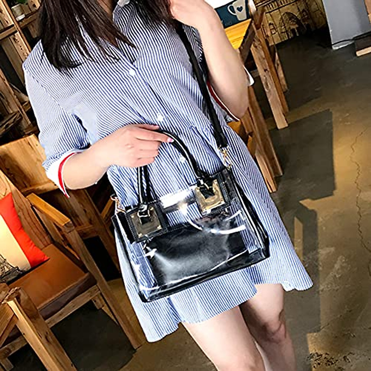 sikiwind Transparent PVC Shoulder Crossbody Bags Women Handbag Fashion Jelly Clear Beach Shopping Tote Female Travel Clutch
