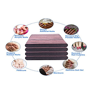 Nail File (100 Pcs), Emery Board Nail Files for Acrylic and Natural Nails, 100/180 Grit Double Sided Emery Boards for Nails Fingernail Filer Bulk for Professional Finger Nail Filer Manicure Set