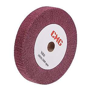 uxcell 150mm x 25mm 320 Grit Non-Woven Polishing Burnishing Wheel Nylon Wire Drawing Abrasive Flap Wheel for Stainless Steel Copper Red