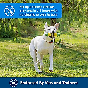 PetSafe Stay & Play Wireless Pet Fence for Stubborn Dogs – No Wire to Bury – Covers 3/4-Acre Yard – For Hard-to-Train Dogs 5 lbs. & Up – Portable – From the Parent Company of INVISIBLE FENCE Brand