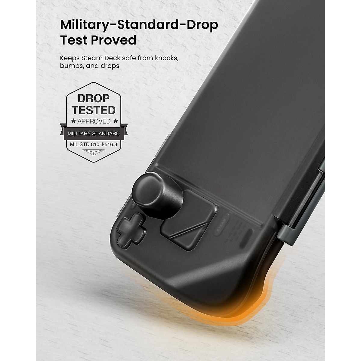 tomtoc Armor Case for Steam Deck/OLED, Steam Deck Hard Shell, Slim Portable Travel Carry Case, Shock-proof, Charging Convenience, with Military Grade Protection, Protective Cover