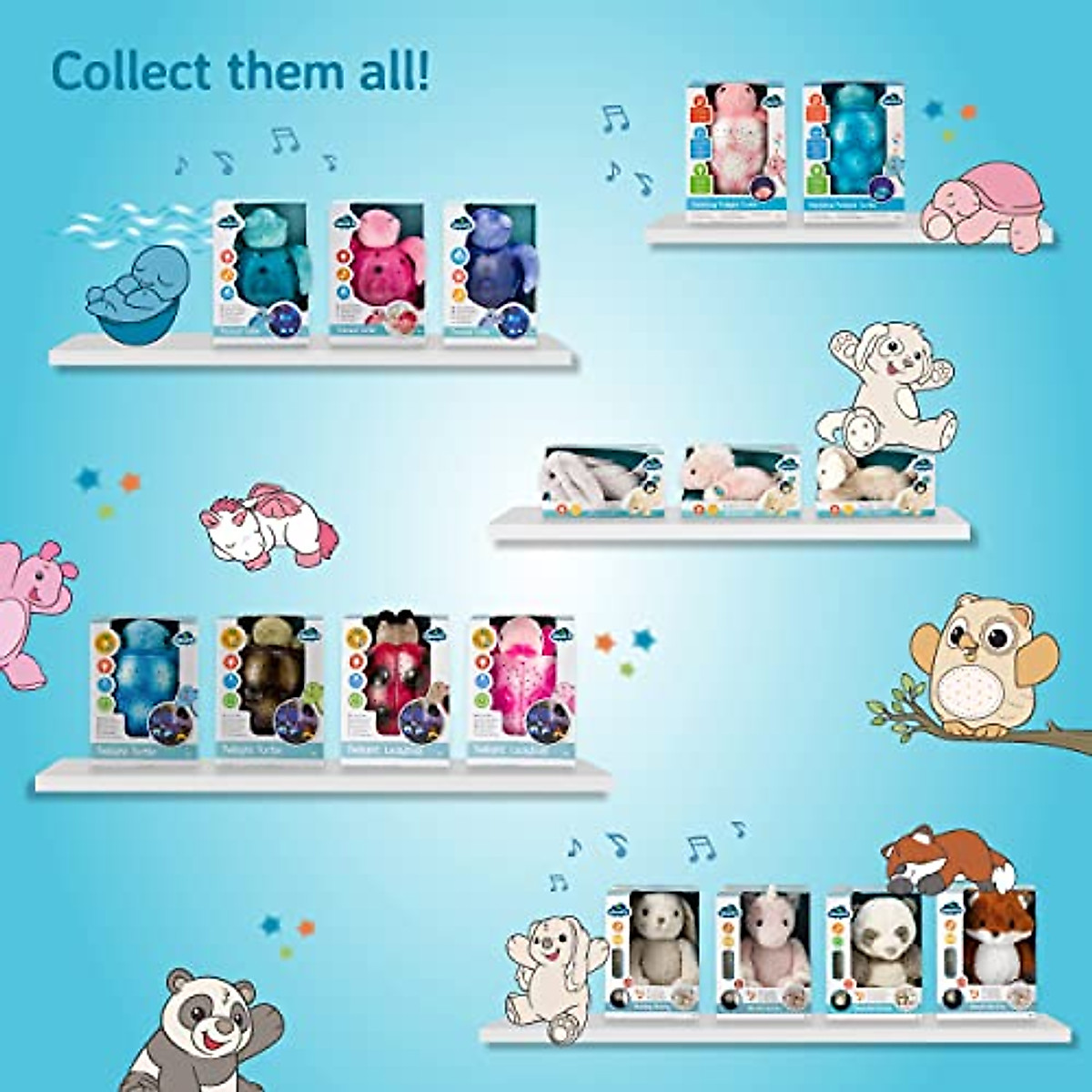 Cloud b Calming Mini Nightlight Star Projector | Gentle Brightness | 3 Colors | 1 Constellation | Auto-Shutoff | Dream Buddies Benny The Bunny