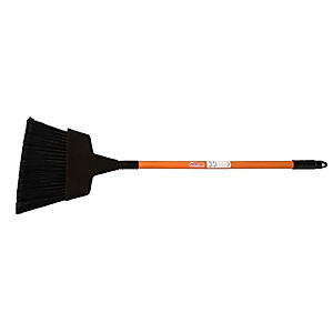 Large 12-inch Angle Broom with Extendable Orange/Black Handle (2 Pack)