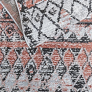 Rugs.com Leipzig Collection Area Rug – 2' x 3' Salmon Low-Pile Rug Perfect for Entryways, Kitchens, Breakfast Nooks, Accent Pieces