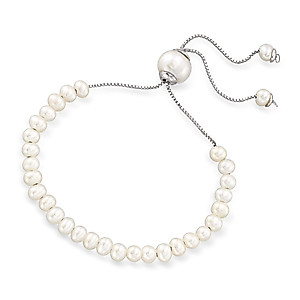 Ross-Simons 4-9mm Cultured Pearl and Sterling Silver Bead Jewelry Set: 3 Bolo Bracelets