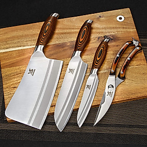 MSY BIGSUNNY 8" Bread Knife Serrated Kitchen Knife of German Steel – Ergonomic Handle – Razor Sharp Blade for Slicing Breads Cakes and Large Fruits