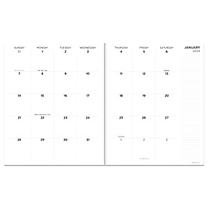 TF PUBLISHING 2024 Denim Large Monthly Planner | 2 Page Spreads with Large Calendar Grid and Inspirational Planning Prompts | 12 Month Calendar for School and Work | 9"x11"