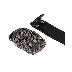 Levi's Men's Leather Belt With Antiqued Buckle,Black,34