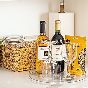 Smart Design Turntable Lazy Susan Spinning Organizer - Set of 4-11.50 Inch - BPA Free Resin - Food, Condiments, Baking, Fridge, Freezer, Countertop, Cabinet, Pantry Storage - Kitchen - Clear