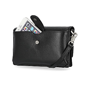 Timberland womens Rfid Leather Crossbody Bag Wallet Purse, Black (Pebble), One Size