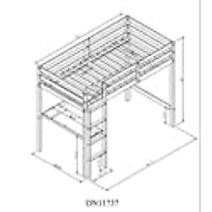 Harper & Bright Designs Twin Loft Bed, Twin Size Loft Bed with Desk Underneath,Wood Loft Bed Twin for Kids Teens Girls Boys, No Box Spring Needed,Grey