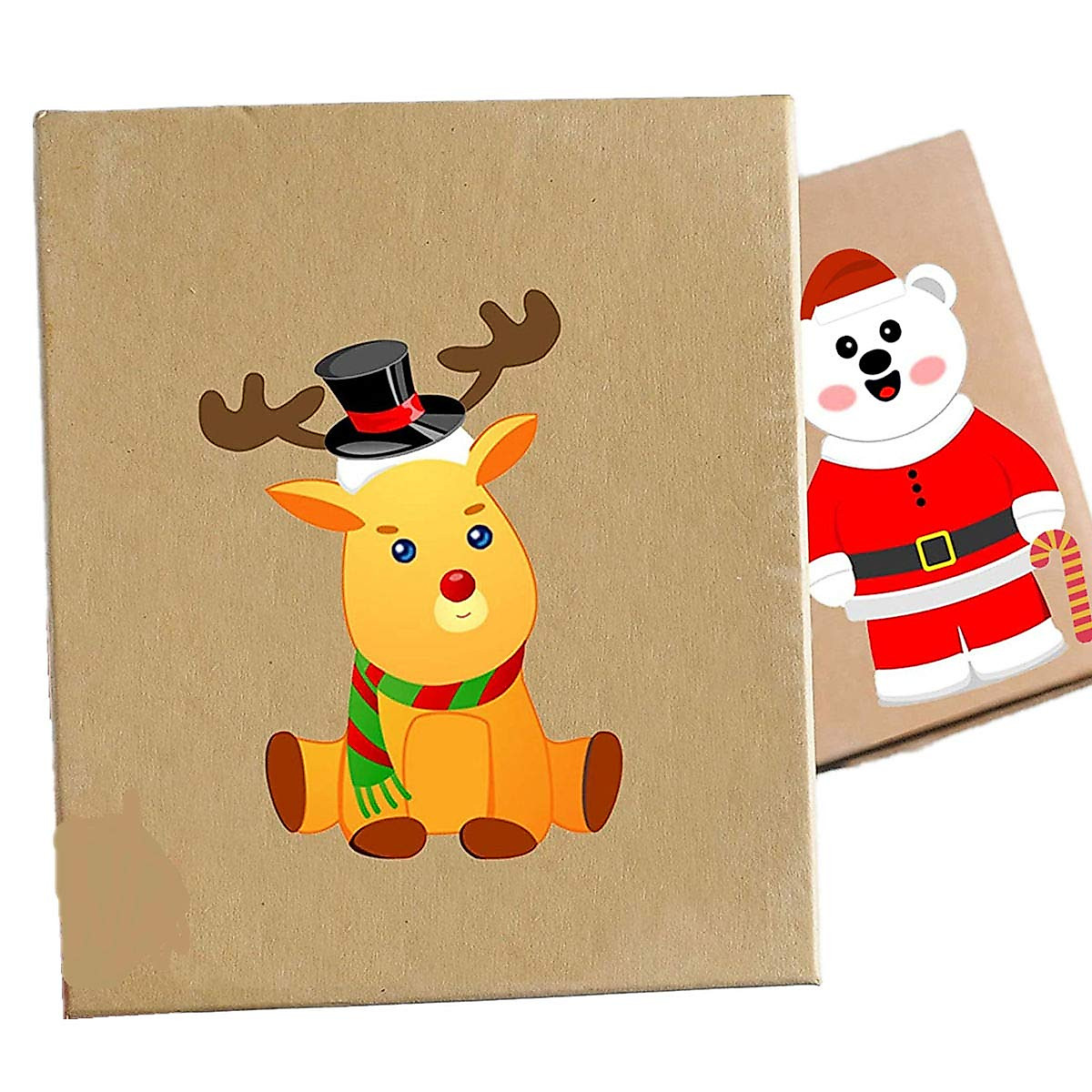 Make Your Own Christmas Stickers for Kids Christmas Make a Face Stickers Kids Arts Crafts Adhesive Sticker Decals Holiday Party Decorative Gifts Christmas Stocking Stuffers 24 Packs (Christmas)