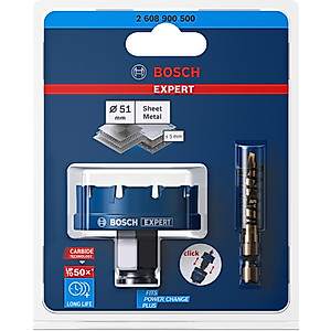 Bosch Professional 1x Expert Sheet Metal Hole Saw (Ø 51 mm, Accessories Rotary Impact Drill)
