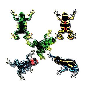 Onebest 5 Pack Metal Frog Wall Decor,Outdoor Garden Frog Ornaments,Iron Frog Wall Sculpture Art,Metal Climbing Frog Wall Hanging Decorations for Garden,Fence,Home