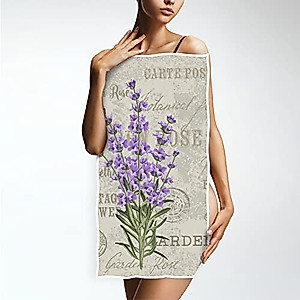 ALAZA Elegant Purple Lavender Hand Towels Bathroom Towel Highly Absorbent Soft Small Bath Towel Decorative Guest Breathable Fingertip Towel for Face Gym Spa 30 X 15 Inch