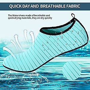 BowenBo Water Sports Barefoot Women's Men's Outdoor Beach Swimming Aqua Socks Quick-Dry Boating Fishing Diving Surfing Exercise (34-35,Green)