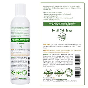 Wild Naturals Organic Body Wash – Moisturizing & Exfoliating Wash for Sensitive, Dry, Itchy Skin – Hydrating Hypoallergenic Body Wash for Men & Women