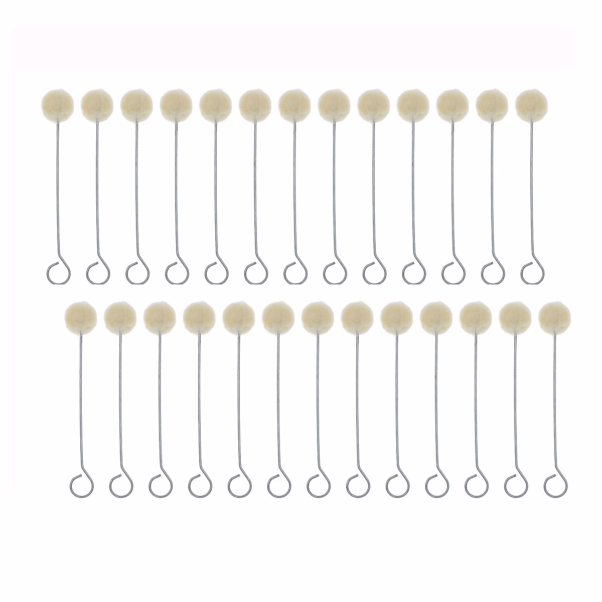 100 Pieces Wool Daubers Ball Brush Leather Dye Tool with Metal Handle for DIY Crafts Projects