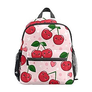 ZGONOHYE Girls Cute Mini Backpack Funny Cute Cherry Pattern Heart Small Backpack Purse for Women School Bag for Girls Boys