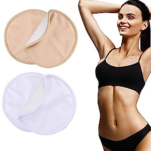 4pcs Castor Oil Breast Pads, Reusable Castor Oil Pack Wrap for Breast Washable Castor Oil Nursing Pads for Relaxing Prevent Leakage Castor Oil Not Included (Khaki, White)