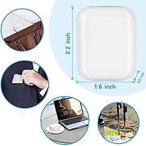 Wireless Charging Case for Airpod 1/2, Charger Case Replacement with Sync Button and Built-in 450 mAH Battery, No Earbuds Include (White)