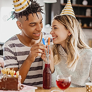 Stainless Steel Straw Replacement Fits for Stanley Adventure Travel Tumbler and Simple Modern 40 oz Tumblers - 8 Reusable Metal Straws with Silicone Tips and 4 Cleaning Brushes (Rainbow)