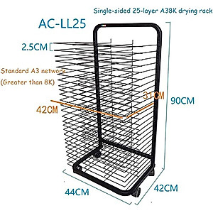 CENAP Art Drying Racks, Art Mobile Drying Racks with Wire Racks, Mobile classrooms, Art Studios, Drying Racks for Educational Products, Drying and Printing Racks (Size : 25-Layer)