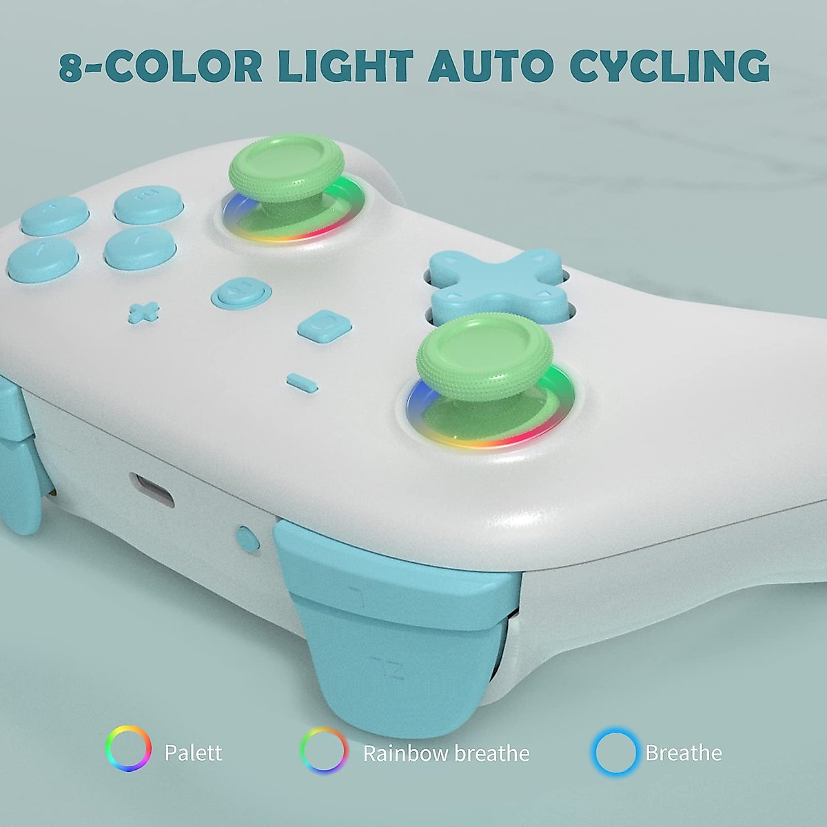 momen Switch Pro Controller, Bluetooth Wireless Gaming Controller for Nintendo Switch/Lite/OLED，Pink&White