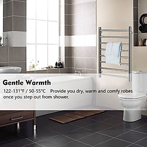 Homeleader 304 Stainless Steel Towel Warmer and Heated Towel Rack, Wall Mounted Towel Drying Rack, 8 Bar