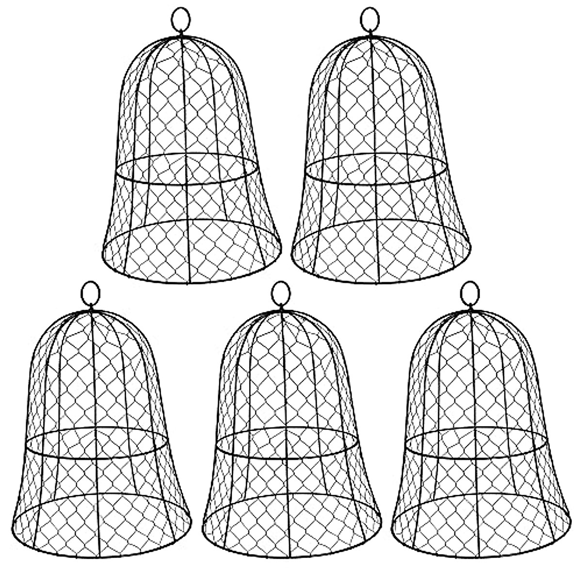 PREMILITY (5 Packs) 13" Diameter x 15.7" Height Garden Chicken Wire Cloche, Plant Protector and Cover, Strong and Not Easy to Deform, No Assembly Required