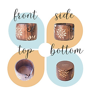 Large Yarn Bowl | 5 in x 7 in Yarn Bowls for Crocheting Large | Unique Design Crochet Bowl | Pine Wood Crochet Bowls for Yarn | Yarn Holder for Crocheting, Knitting, or Macrame| Crochet Yarn Bowl