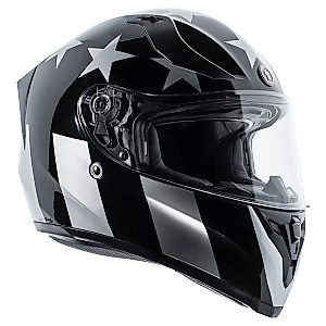 TORC T15B Bluetooth Integrated Full Face Motorcycle Helmet With Graphic (Gloss Black Captain Shadow,Medium)