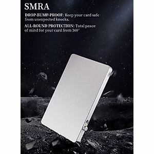 SMRA Slim Card Holder Wallet, Metal Pop Up Credit Card Wallet for men and women, Aluminium RFID Blocking for Quick Bank Card Access, Front Pocket Card Holds 5 Cards - Silver