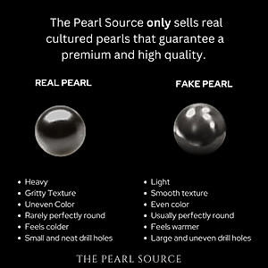 THE PEARL SOURCE 9-10mm Tahitian Real Pearl Earrings for Women - Black 14k Gold Stud Earrings | Hypoallergenic Earrings with Genuine Cultured Pearls