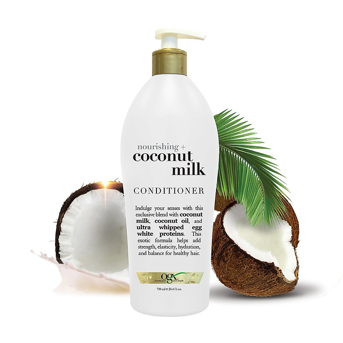 OGX Salon Size Nourishing Coconut Milk Conditioner with Pump, 25.4 Ounce