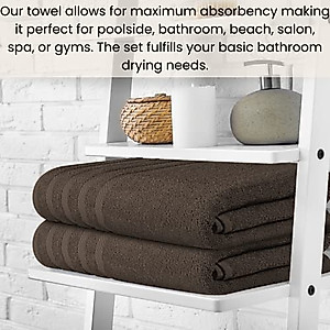 Cotton Clinic Oversized 2 Piece Bath Sheet Set, Jumbo Large 35x68 Bath Towels for Bathroom, 100% Cotton Bath Sheet for Adults, Quick Dry Absorbent Durable 2-Pack Bath Sheets Towels Chocolate Brown