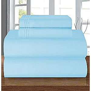 Elegant Comfort Luxury 1500 Thread Count Egyptian Quality Microfiber 4-Piece Premium Hotel Sheet Set-Wrinkle Resistant, All Around Elastic Fitted Sheet, Deep Pocket up to 16", Twin/Twin XL, Aqua