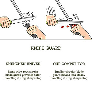 Shenzhen Knives | White Ceramic Knife Sharpener Honing Rod | Best Professional Knife Sharpening Tool | 12 Inch Honing Stick | Ceramic Honing Rod | Chef Knife Sharpening Rod | Kitchen Knife Sharpener