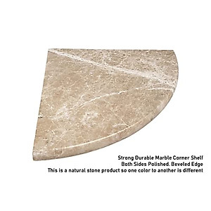 Premium Quality Marble Cappuccino Beige Shower Corner Shelf Floating Stone for Bathroom Caddy (1)