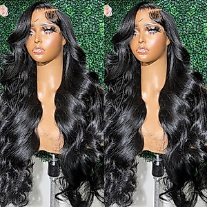 Nognut Body Wave Lace Front Wigs Human Hair 13x4 Frontal Wigs Human Hair HD Lace Pre Plucked Wigs for Women Glueless Wigs Lace Front Wigs Human Hair Body Wave Human Hair Wig 28 Inch