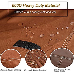 NettyPro Gas Fire Pit Cover Square 28 inch Waterproof Heavy Duty Patio Firepit Cover Square for Outdoor Propane Fire Pit Table, Brown