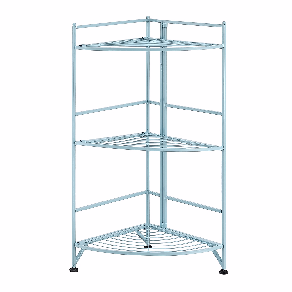 Convenience Concepts Xtra Storage 3 Tier Folding Metal Corner Shelf, Sea Foam