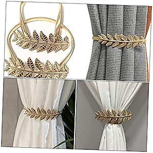 Garneck 2pcs Curtain Tie Rope Shower Curtain Spring Metal Trim Shower Curtain Holders Curtain Ties Metal Curtain Buckle Curtain Holdbacks Aluminum Alloy Golden Home Curtain Tie Rope Window