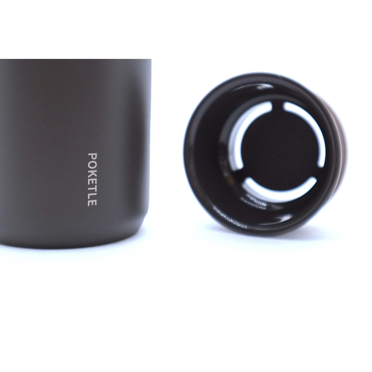 Poketle Personal Insulated Bottle, 380ml, Stainless Steel Tumbler, Lightweight, Good for Hot and Cold Drinks, Charcoal Gray