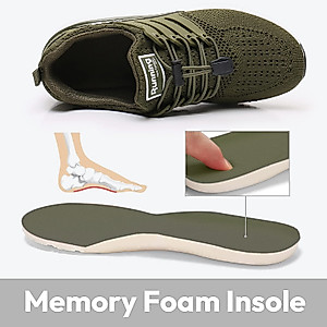 ADCORAN Womens Running Shoes Air Cushion Casual Walking Shoes Tennis Slip On Comfortable Workout Sneakers Green 9