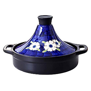 JINXIU Casserole 20Cm Tagine Pot, Ceramic Pots for Cooking Stew Casserole Slow Cooker Tajine with Lid for Different Cooking Styles for Home Kitchen (Color : #1)